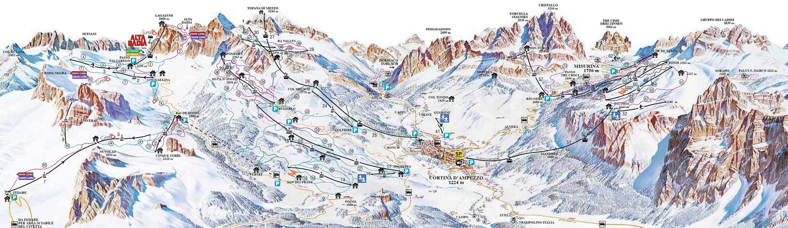 Cortina d'Ampezzo - sci map Cortina d'Ampezzo - sci map