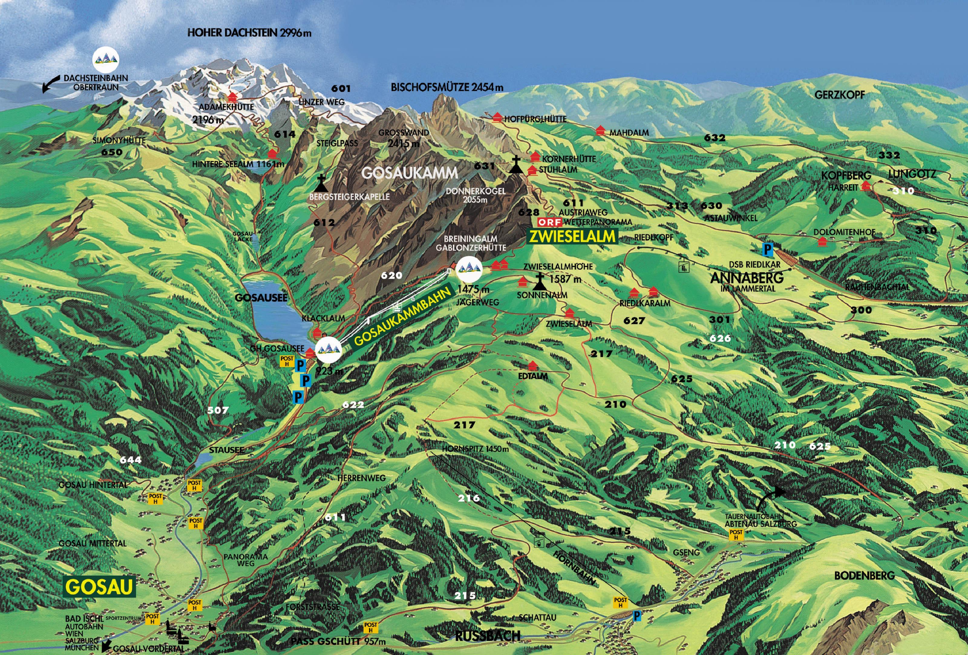 Dachstein Gosau Plans des pistes